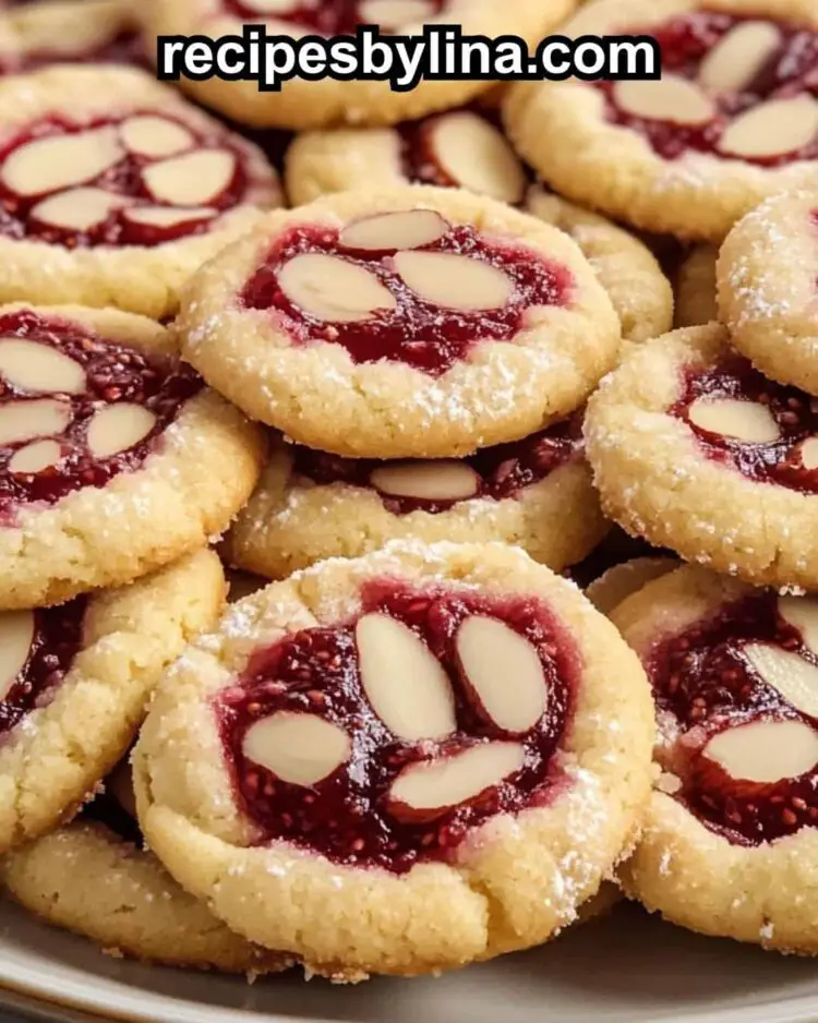 Raspberry Almond Shortbread Cookies - Recipes by Lina
