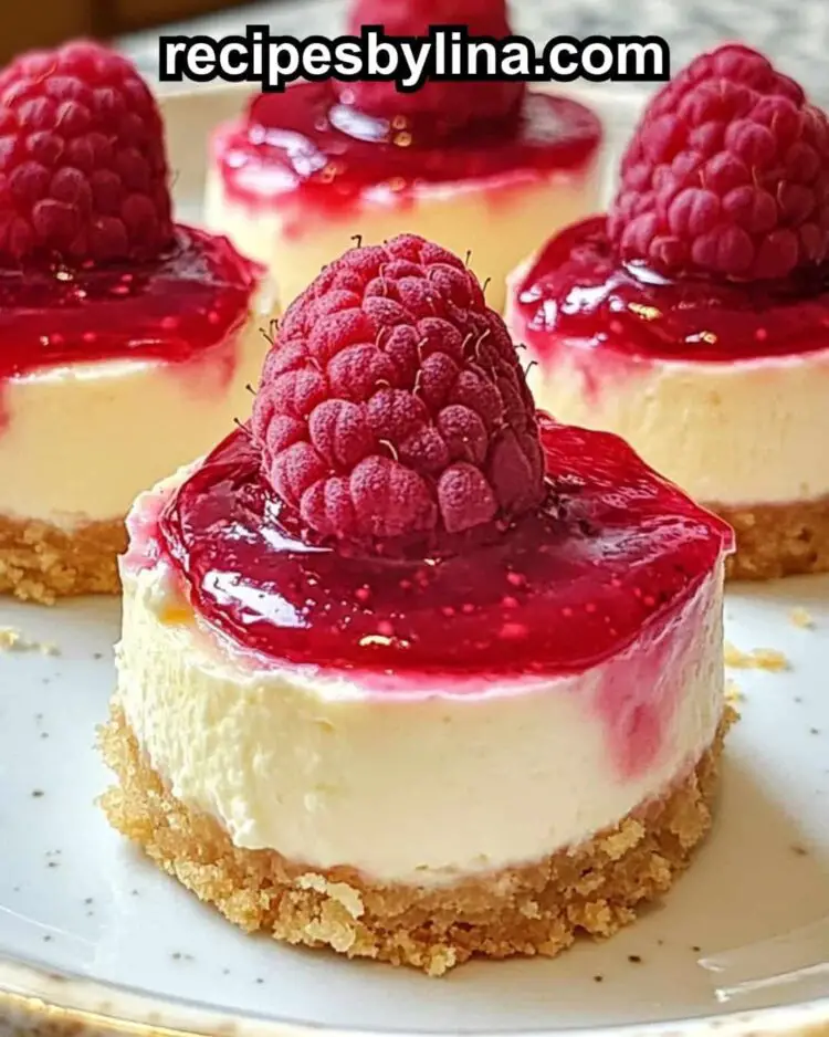 No-Bake Mini Lemon Raspberry Cheesecakes - Recipes by Lina