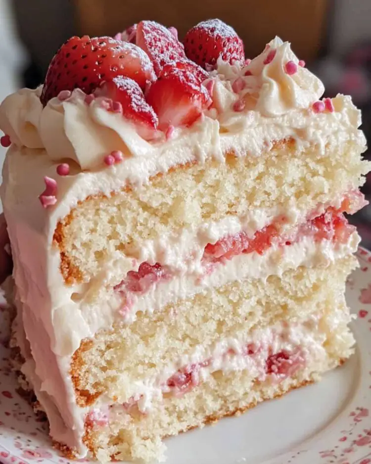 White Chocolate Strawberry Cake - Recipes by Lina