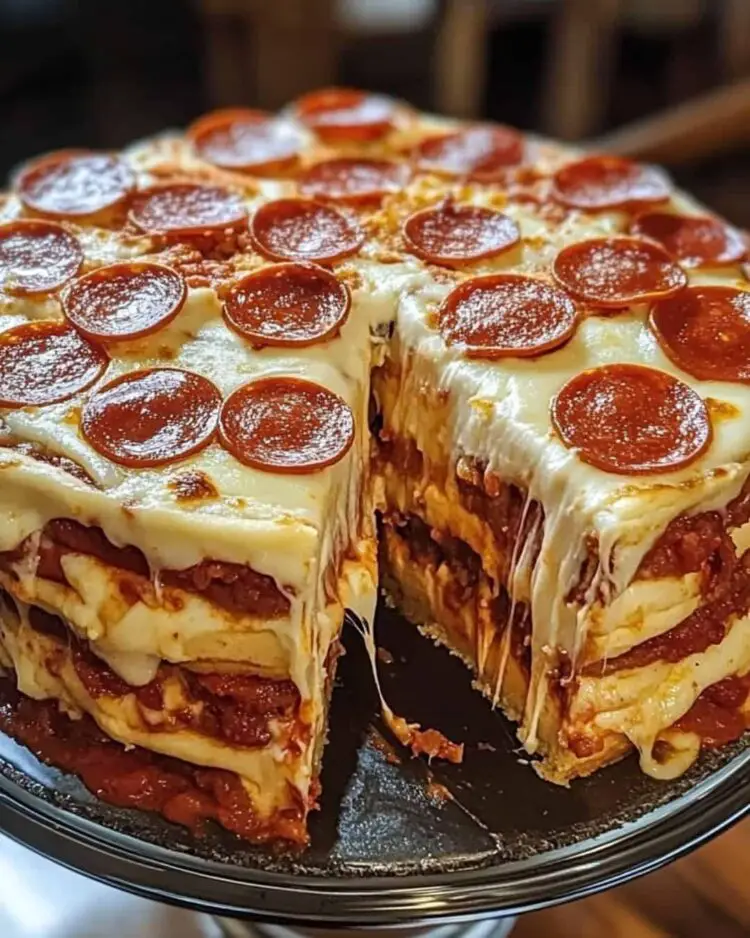 Pepperoni Pizza Layer Cake - Recipes by Lina
