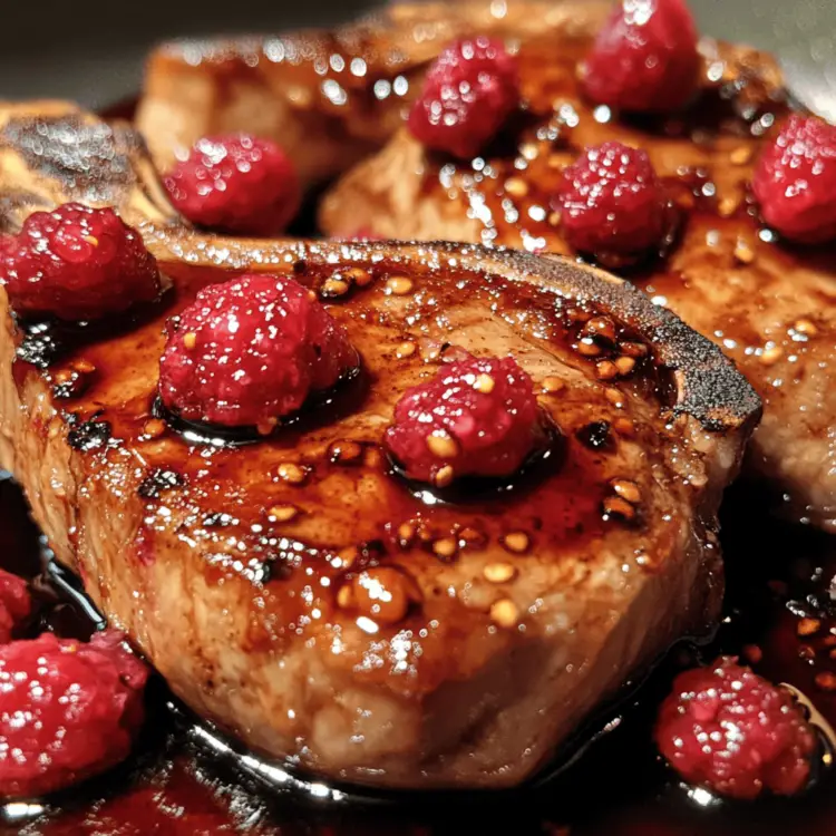 Raspberry Balsamic Glazed Pork Chops - Recipes by Lina