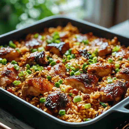 Easy Sticky Chicken and Fried Rice Tray Bake Recipe - Recipes by Lina