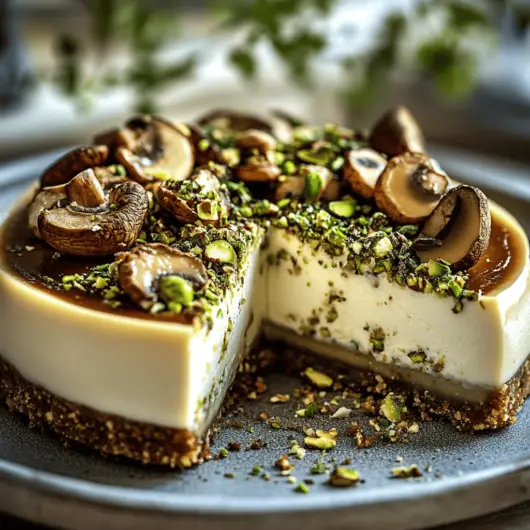 Pistachio and Mushroom Cheesecake with Feta & Parmesan Crust - Recipes ...
