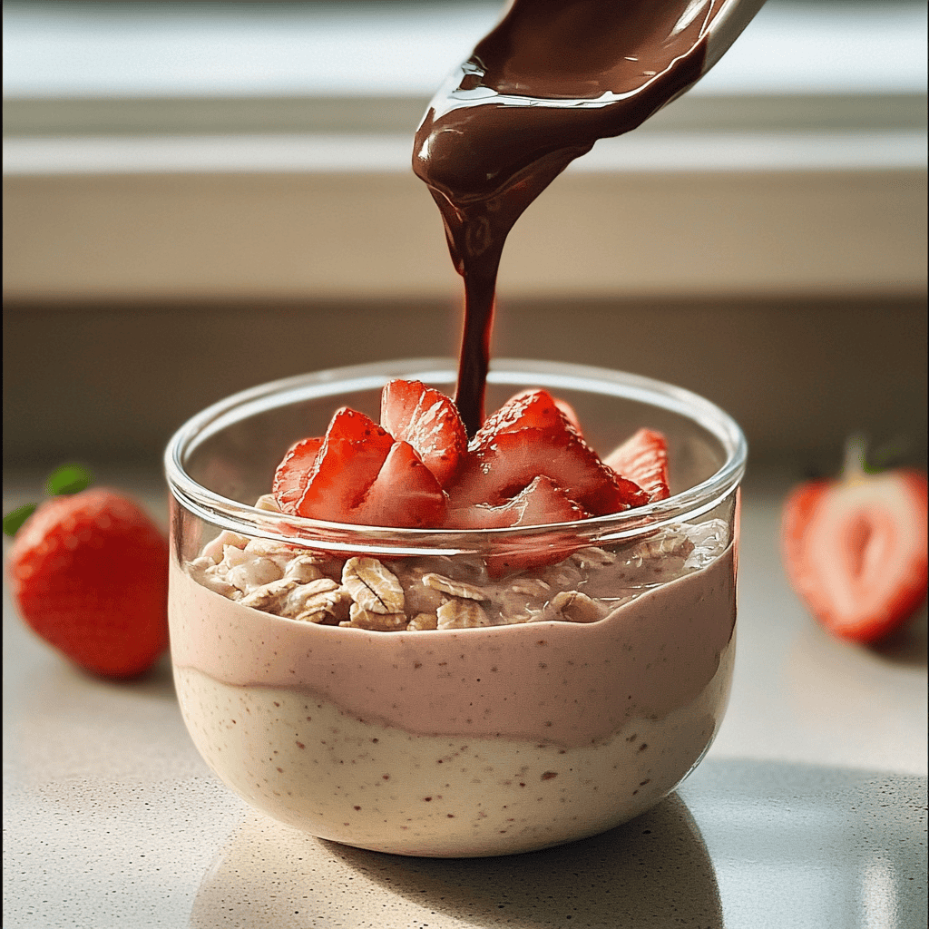 Delicious Blended Strawberry Oats with Chocolate Shell Recipe - Recipes ...