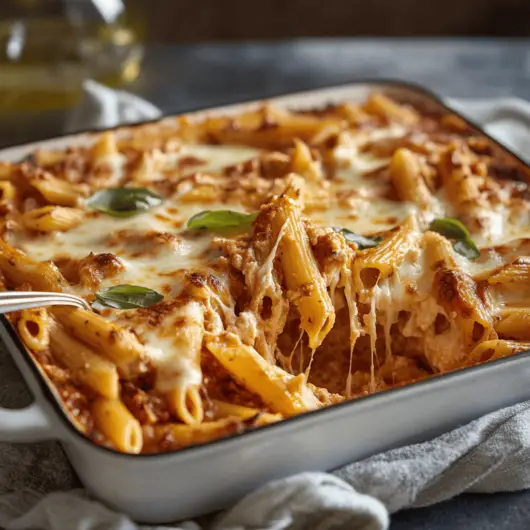 Oven-baked Mostaccioli con Ricotta - Recipes by Lina