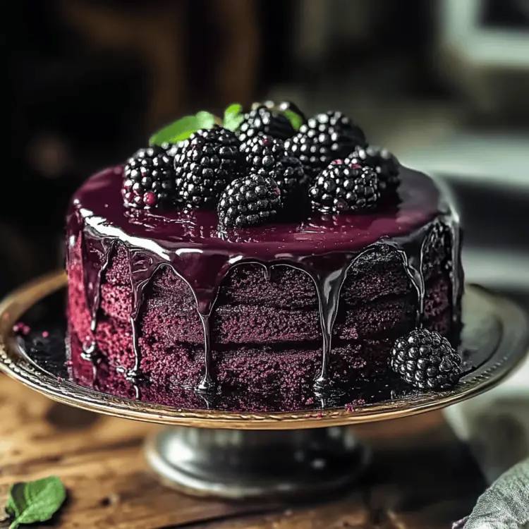 Blackberry Velvet Gothic Cake - Recipes by Lina