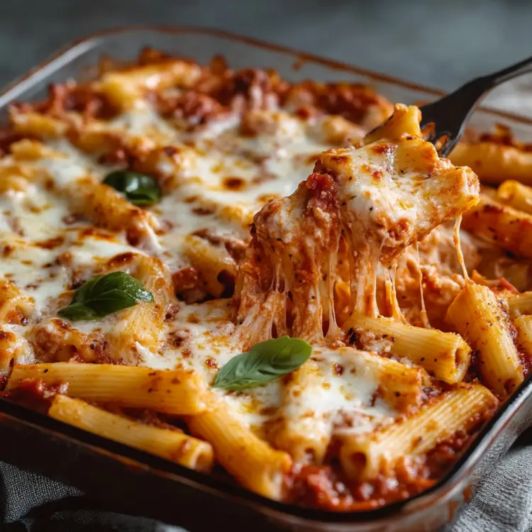 Oven-baked Mostaccioli con Ricotta - Recipes by Lina
