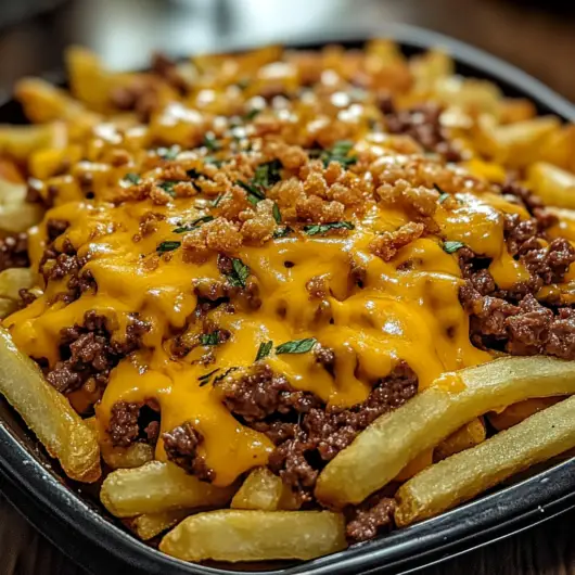 Cheesy Loaded Beef Fries - Recipes by Lina