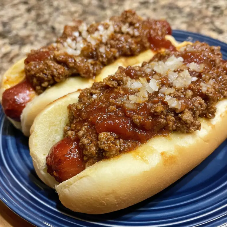 Savory Hot Dog Chili Topping with Ground Beef and Spices